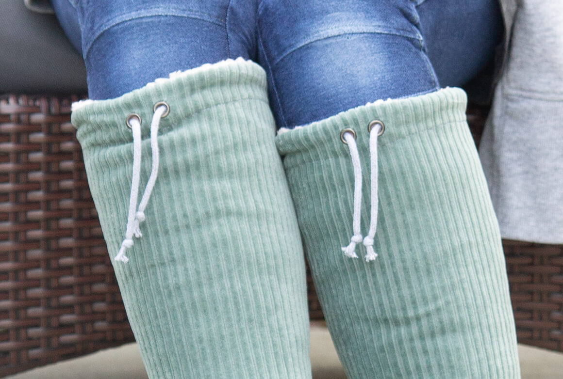 Adding a Drawstring to Slipper Boots - Goober Pea Designs