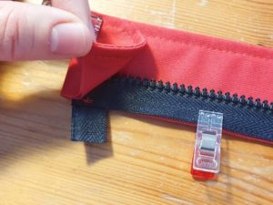 Adding a Zipper Guard to the Quadra Jacket - Goober Pea Designs